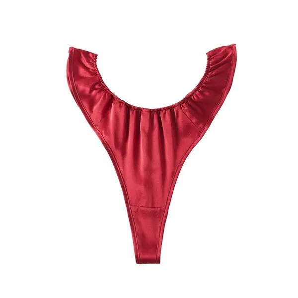 SOFT STROKES SILK Set Of Two Pure Mulberry Silk T-string Pantie - Red