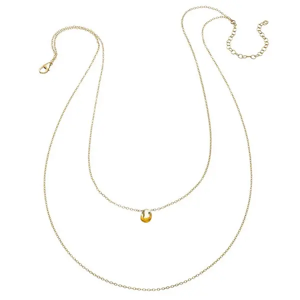 HEATHER HAWKINS Gemstone Drape Necklace - Gold/yellow