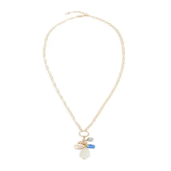 Saachi Stone Charm Necklace - White