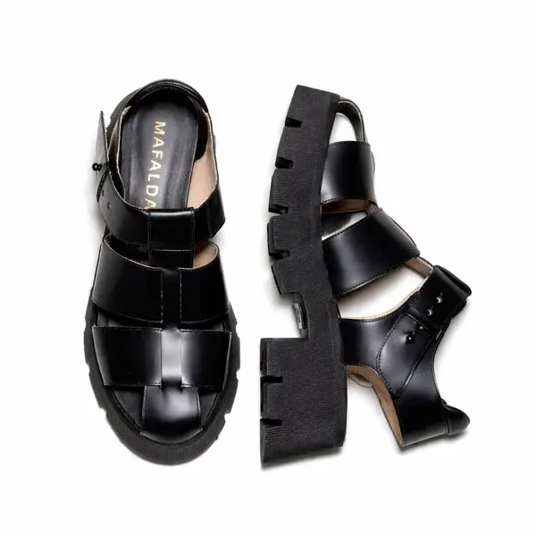 MAFALDA Aurora Chunky Sole Sandals - Black