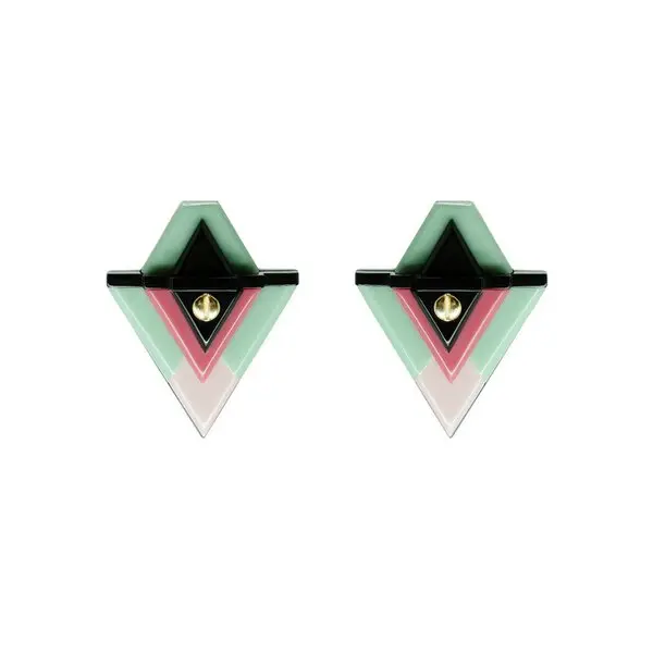 GISSA BICALHO Kuntur P Acrylic Earrings - Green