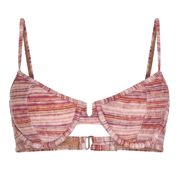 MARLEI Kaia Underwire Balconette Bikini Top - Pink/brown