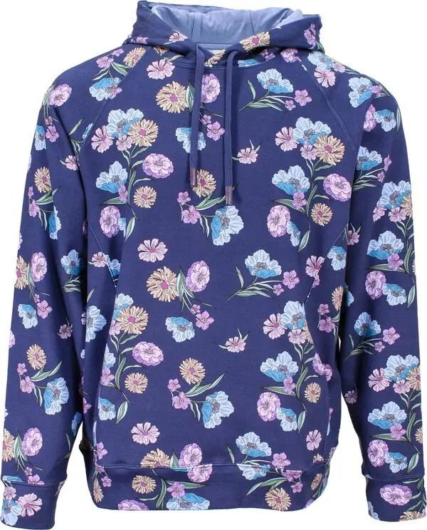 LORDS OF HARLECH Hank Floral Hoodie - Blue