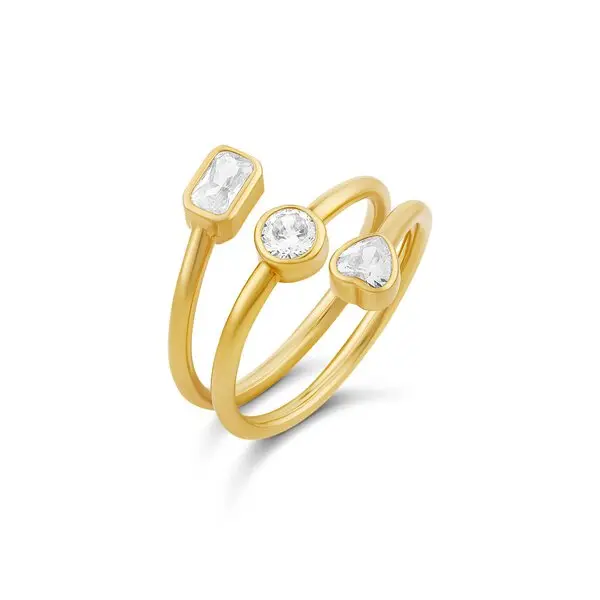 SHYMI Multi Shape Spiral Ring - Gold