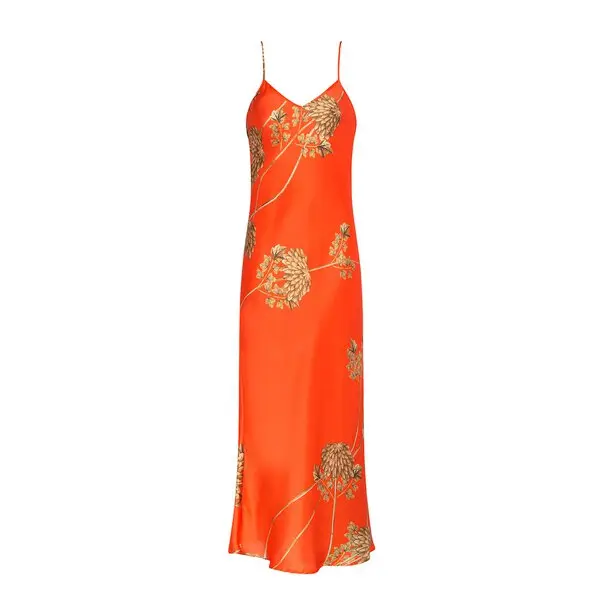 AGUACLARA Riad Printed Midi Slip Dress