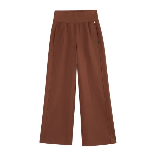 SUPESU Wide Leg Sweatpants With Pockets - Brown
