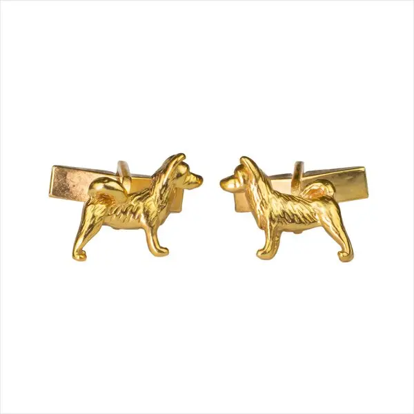 SIMON KEMP JEWELLERS Akita Cufflinks Eighteen Carat On Recycled Sterling Silver - Gold