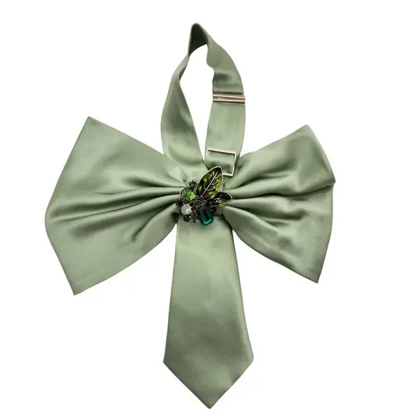 NANDANIE Sage Jenny Bow-brooch - Green