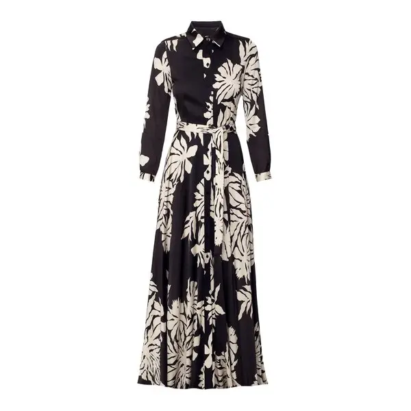 UNDRESS Floral Maxi Shirt Dress - White/brown