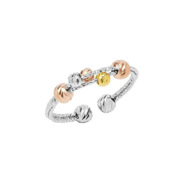 SPERO LONDON Sterling Silver Dorissa Beaded Ring - Rose Gold/gold