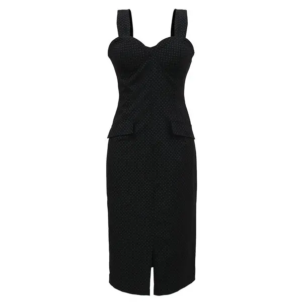 SMART AND JOY Sleeveless Mini Sheath Dress With Dots Print - Black