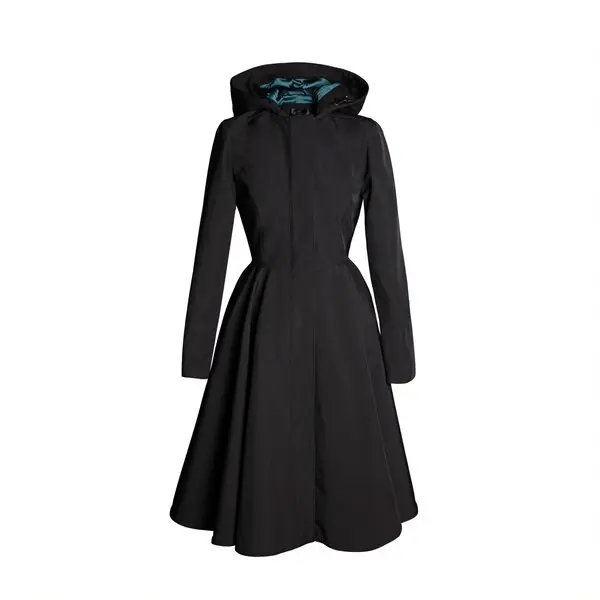 RAINSISTERS Coat With Emerald Green Lining - Black