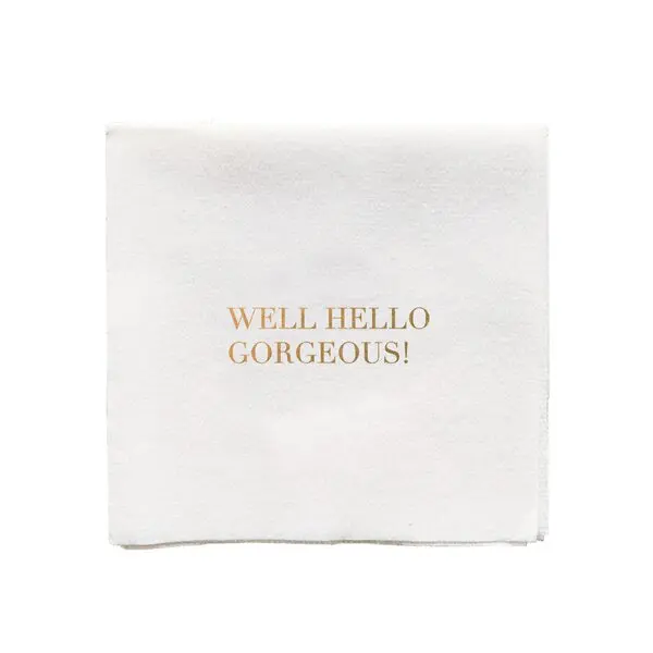 BELL'INVITO Hello Gorgeous Beverage Napkins - White