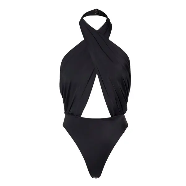 AGGI BY HALEWSKI Liv Bodysuit With Open Back - Black