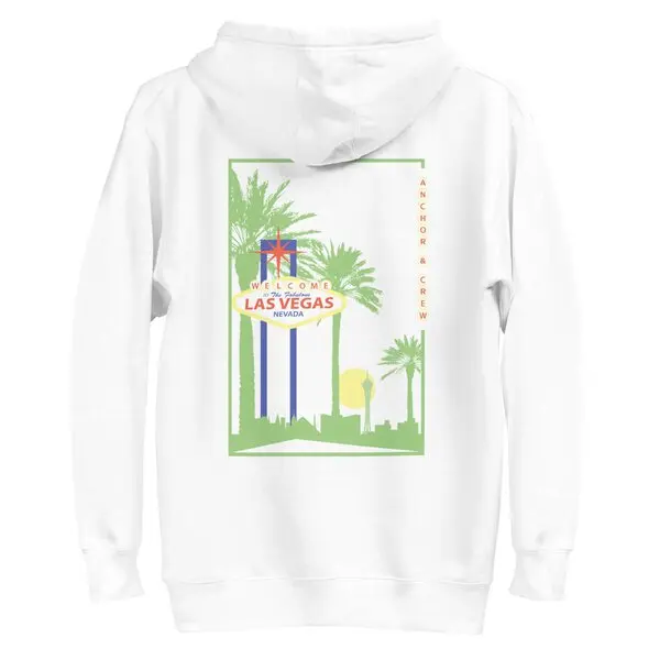 ANCHOR & CREW Las Vegas Landmark Cotton Blend Hoodie - White