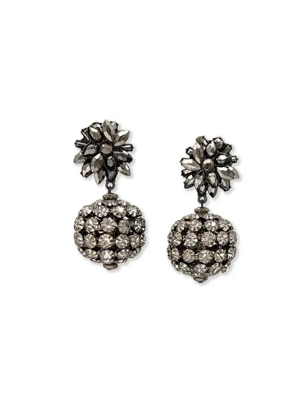 JAREDJAMIN Sparkling Bloom Drop Earrings - Silver