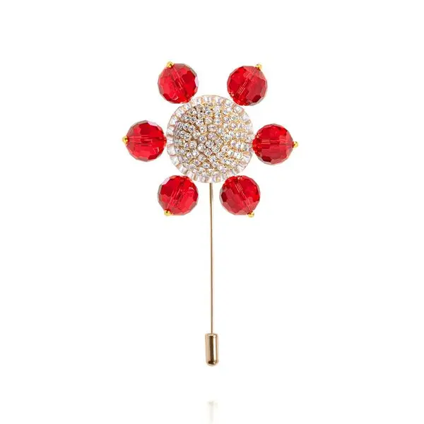 SAULE LABEL Jolie Lapel Pin - Gold/red