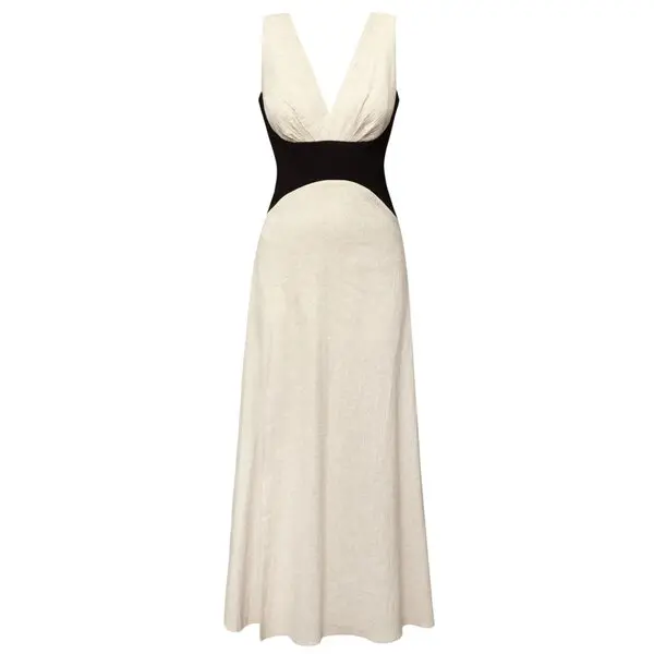 ALINA CERNATESCU Marrakesh Midi Linen Dress - Black