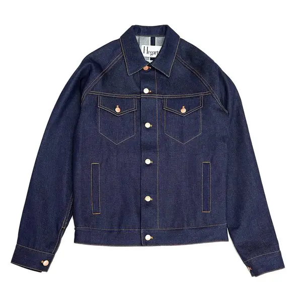 HEGARTY Indigo Selvedge Denim Jacket - Blue