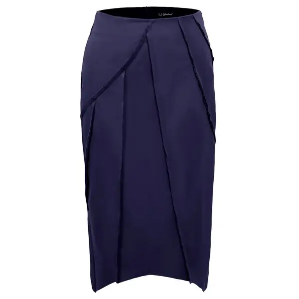 SMART AND JOY Asymmetric Structural Lines Skirt - Blue