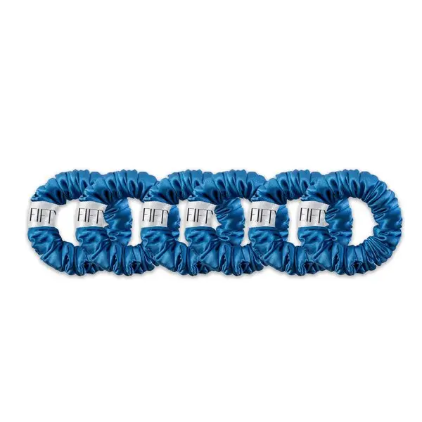 6FIFTYTWO® Mini Mulberry Silk Scrunchies Set - Blue