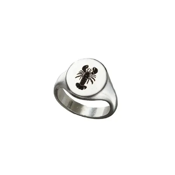 POSH TOTTY DESIGNS Sterling Lobster Signet Ring - Silver