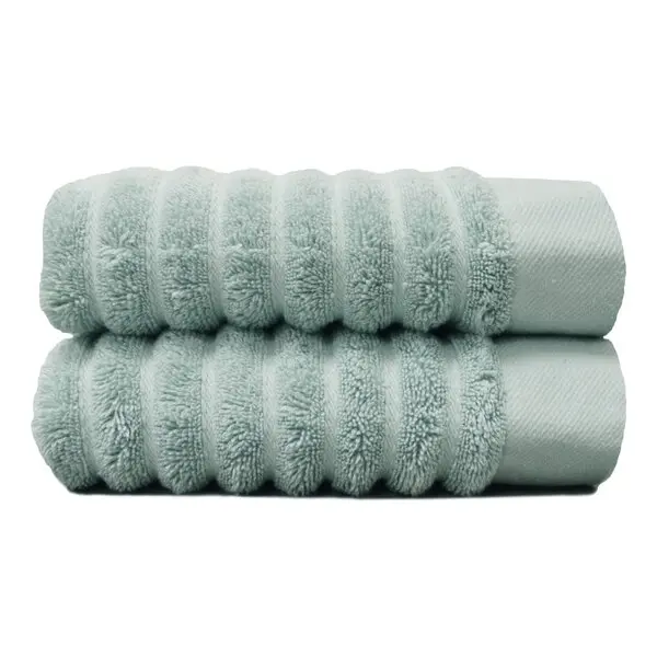 Misona Ribbed Organic Cotton Bath Sheet Set Duck Egg - Blue