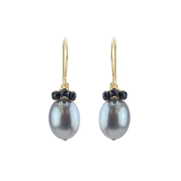 MOUNIR LONDON Pearl And Sapphire Cluster Drop Earrings - Blue/gray