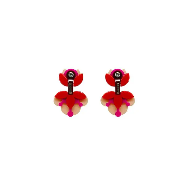 GISSA BICALHO Petunia Acrylic Pendant Earrings - Red