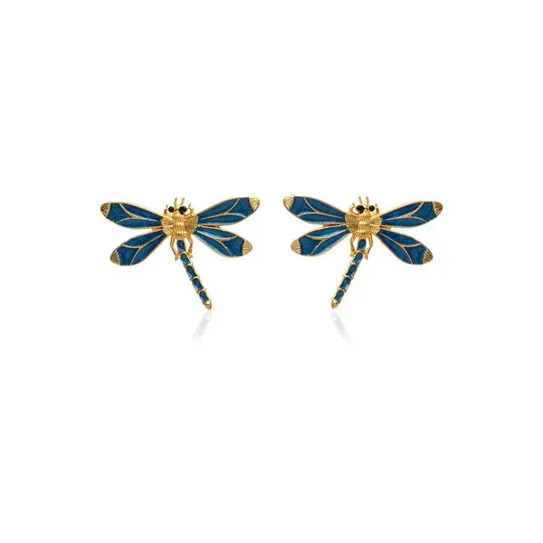 MILOU JEWELRY Dragonfly Earrings - Blue