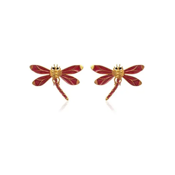 MILOU JEWELRY Dragonfly Earrings - Red