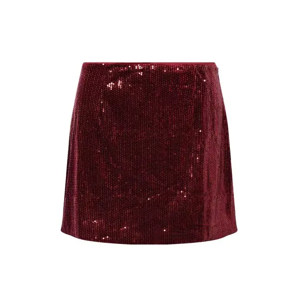 AMY LYNN Astrid Sequin Mini Skirt - Red