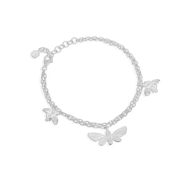 MOON LONDON Joy Butterfly & Bee Charm Bracelet - Silver