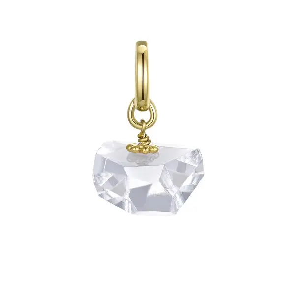 UNLEASH CPH Mountain Crystal And Polished Brass Charm - White/gold