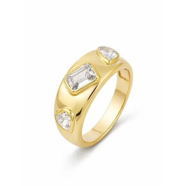 SHYMI Mix Shape Band Ring - Gold