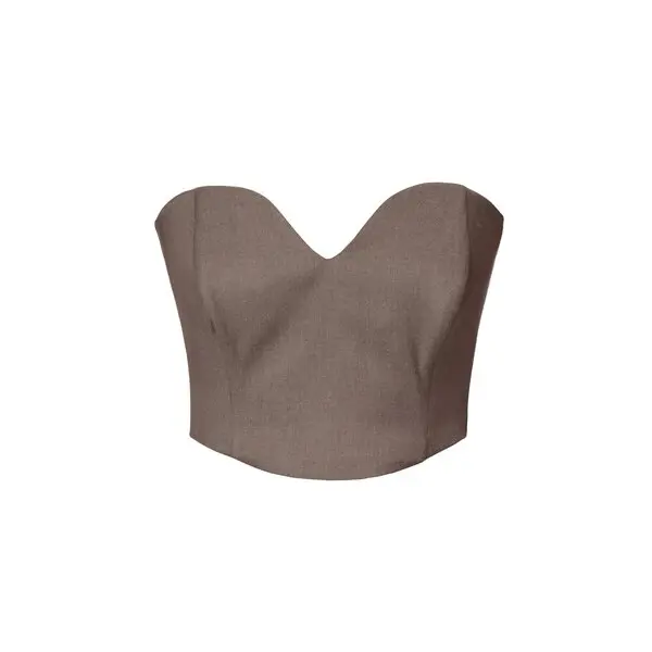AGGI BY HALEWSKI Lara Melange Crop Corset - Brown