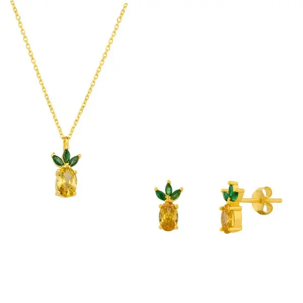 SPERO LONDON Necklace And Stud Earrings Set - Gold