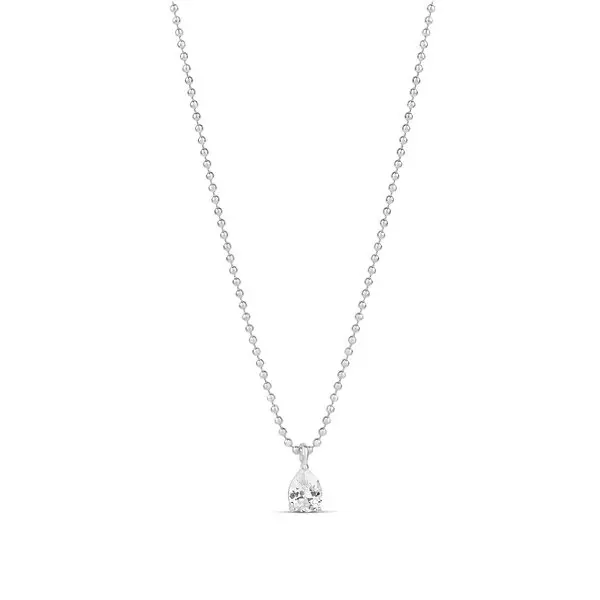 SHYMI Pear Stone Beaded Ball Chain Necklace - Silver