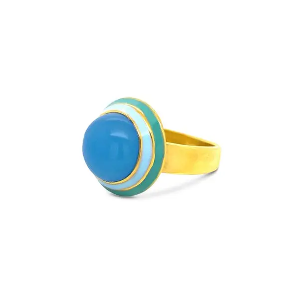 GEM BAZAAR JEWELLERY Duomo Ring - Blue/gold