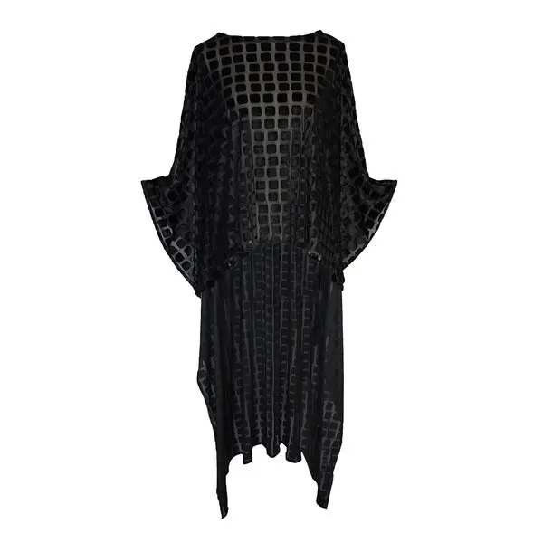 JENNAFER GRACE Dottie Onyx Burnout Float Scarf Top
