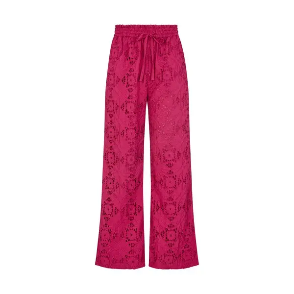 RAFFYA Opal Broderie Anglaise Wide Leg Trousers