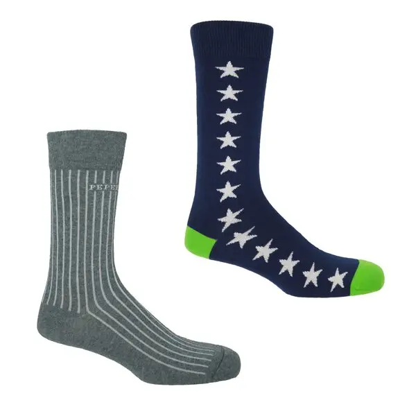 PEPER HAROW - MADE IN ENGLAND Starfall Royal & Recycled Ribbed Socks Bundle - Blue