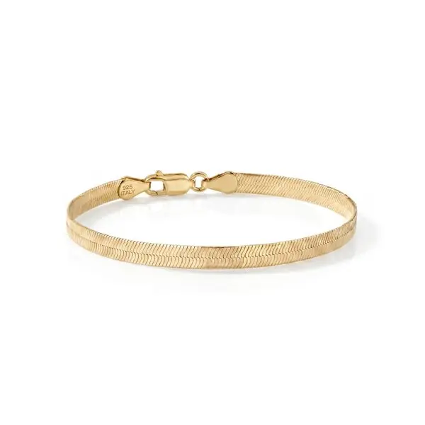 SPERO LONDON Sterling Silver Snake Chain Bracelet - Gold