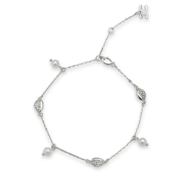 CLASSICHARMS Lucia Shell Whisper Anklet - Silver