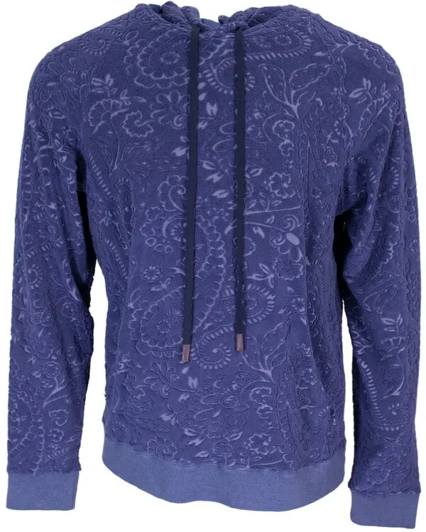 LORDS OF HARLECH Howard Towel Hoodie - Blue