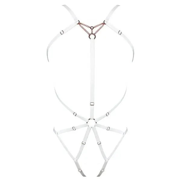 MONIQUE MORIN LINGERIE Frisson Crystal Body Harness - White