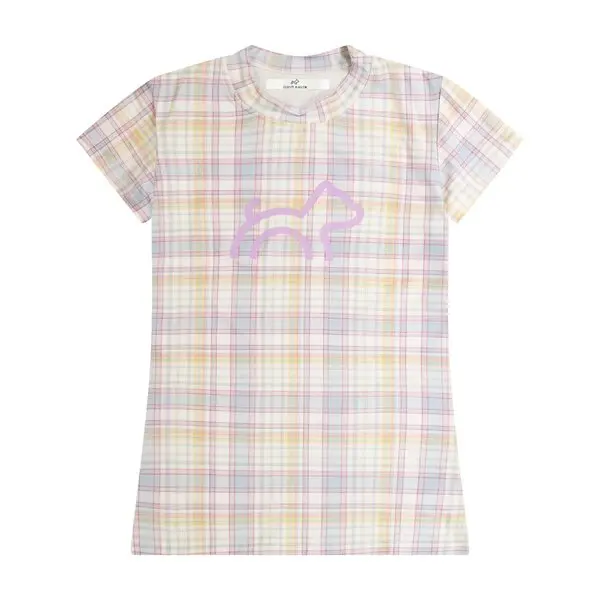 CLOUD HAVEN Fitted Plaid Print Tee