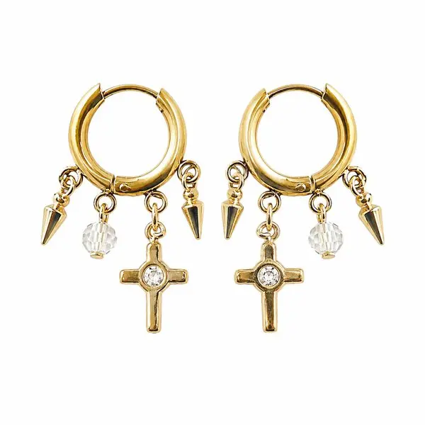 KIREI Iconic Charm Hoop Earrings - Gold