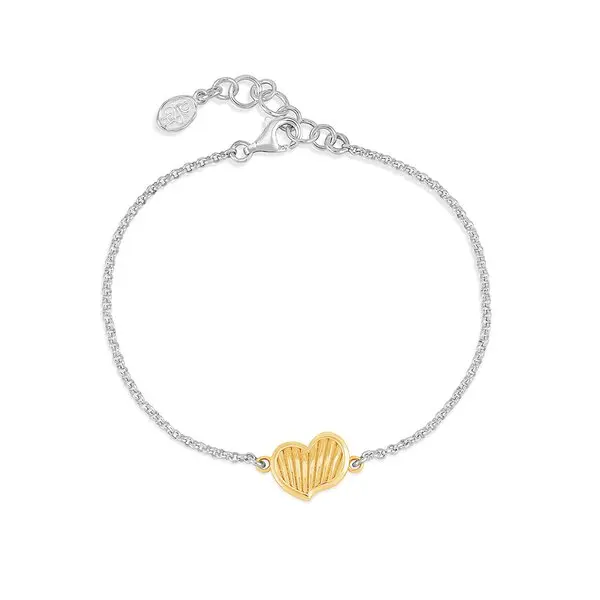 DOWER & HALL Humbug Heart Chain Bracelet - Silver/gold