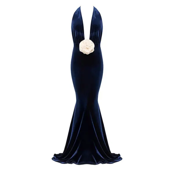NUR KARAATA Alhambra Gown - Blue